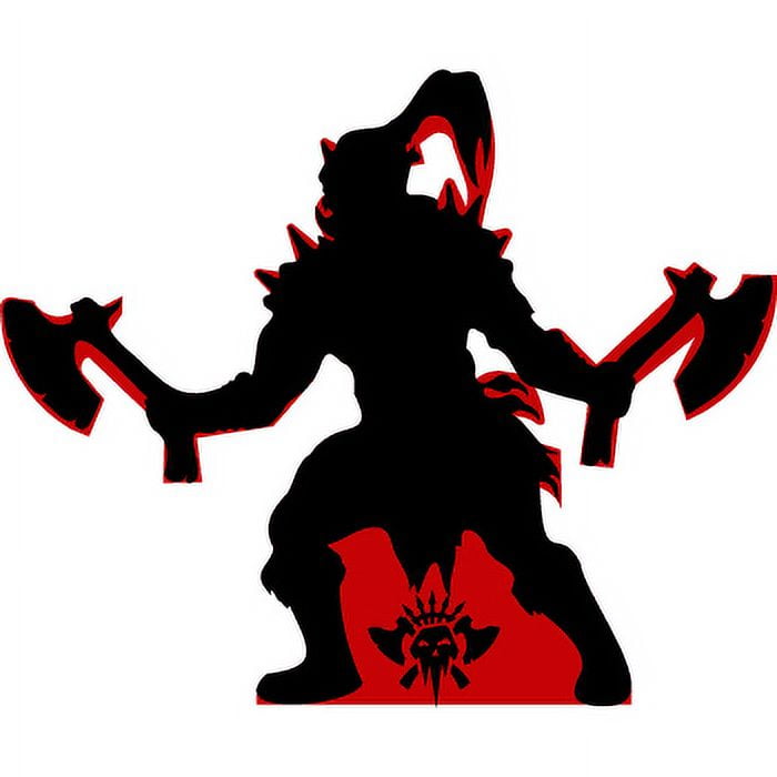 Sp12734 Orc Warrior With Axes Fantasy Silhouette Cardboard Cutout Standup Standee