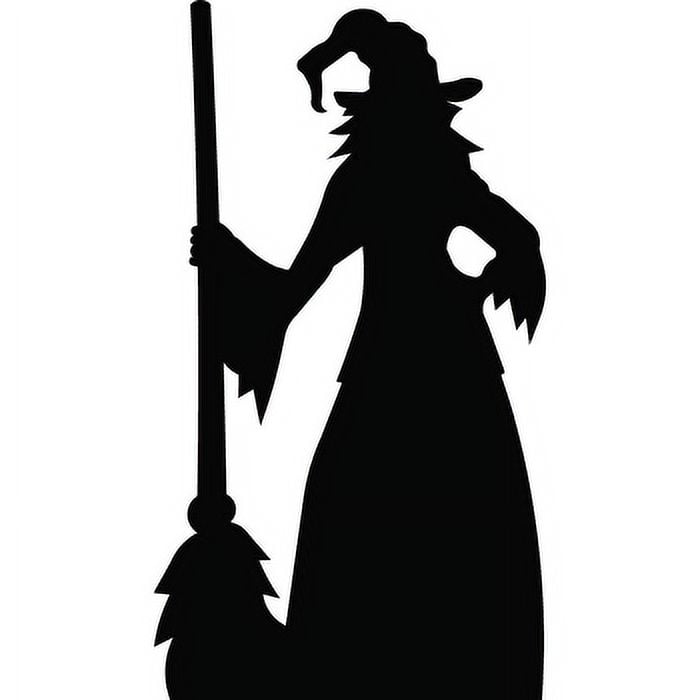 SP12754 Wicked Witch Broom Halloween Silhouette Cardboard Cutout ...