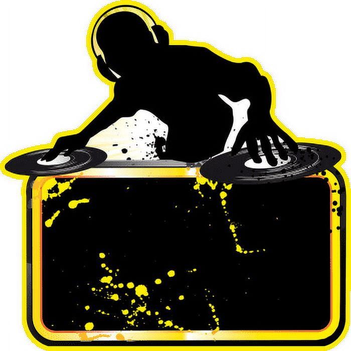 SP12763 Neon DJ Club Record Spinner Disco Mixer Music Silhouette ...