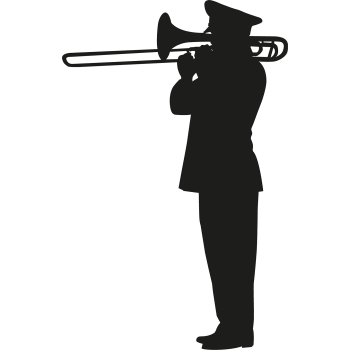 SP12968 Marching Band Military Trombone Trumpet Tuba Player Silhouette ...