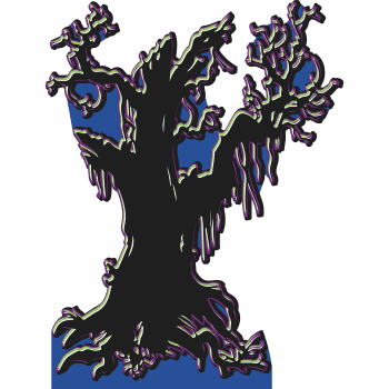 SP12983 Spooky Tree Neon Colors Silhouette Cardboard Cutout Standee ...
