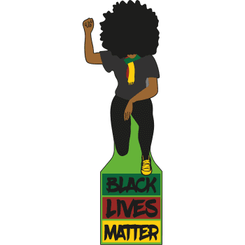 SP13031 Black Woman Power Kneel Salute Fist Cardboard Cutout Standee ...