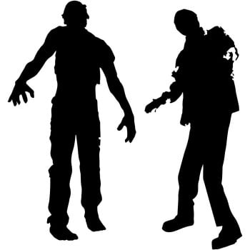 SP13039 Zombie Silhouette 2pack Cardboard Cutout Standee Standup ...