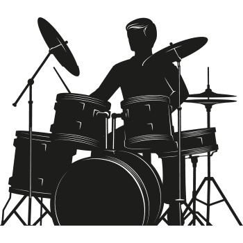 SP13048 Jazz Metal Rock Band Drum Drummer Percussion Silhouette ...