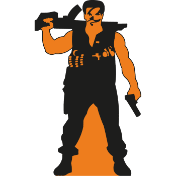 SP13089 1985 Retro Action Movie Commando Man Silhouete Cardboard Cutout ...