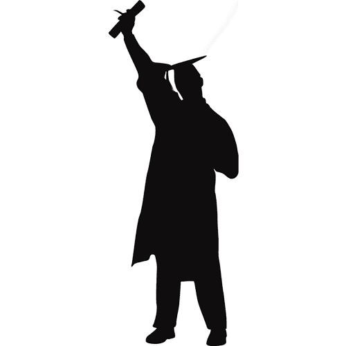 SP13102 Male Graduate Diploma Silhouette Cardboard Cutout Standee ...