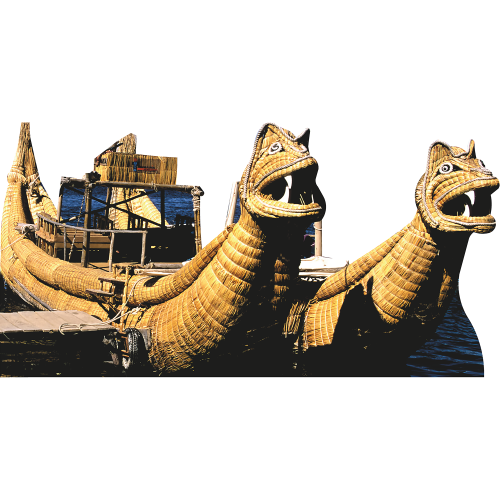 SP13138 Lake Titicaca Peru Bolivia Totora Reed Dragon Boat Cardboard ...