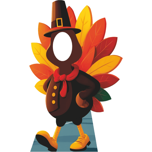 SP13165 Thanksgiving Turkey Pilgrim Kids Stand In Cardboard Cutout ...