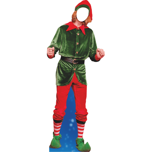 SP13166 Male Christmas Xmas Holiday Elf Stand In Cardboard Cutout ...