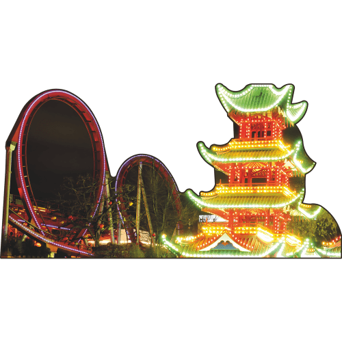 SP13237 Carnival Amusement Park Lights Roller Coaster Cardboard Cutout ...