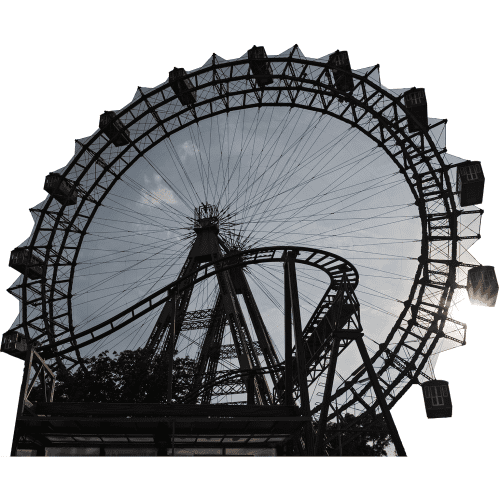 SP13238 Ferris Wheel Roller Coaster Amusement Park Silhouette Cardboard ...
