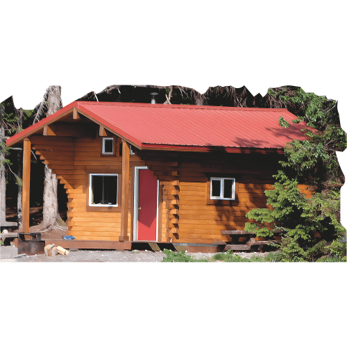 SP13263 Alaskan Mountain Man Log Cabin Off Grid Woods Camp Cardboard ...
