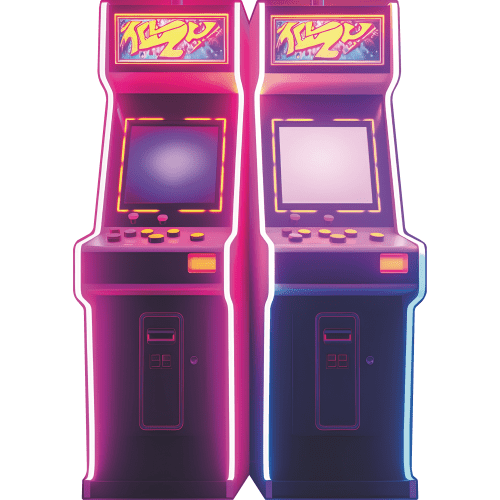 SP13274 Neon 80s Rad Arcade Video Game Cabinets Cardboard Cutout ...