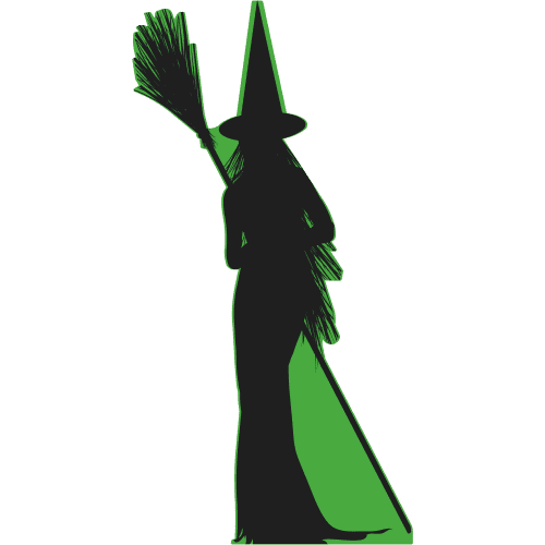 SP13368 Green Wicked Witch With Broom Halloween Cardboard Cutout ...