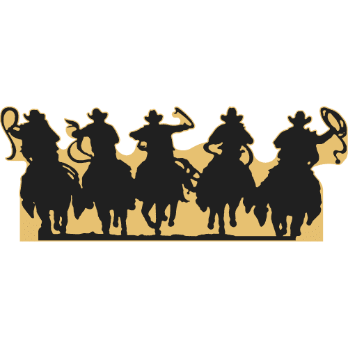SP13382 Gang Horse Riding Cowboys Lawman Outlaw Lasso Silhouette ...