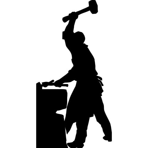 SP13384 Blacksmith Swordsman Hammer Anvil Silhouette Cardboard Cutout ...