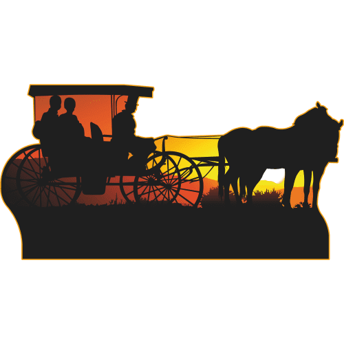 SP13387 Western Horse Drawn Carriage Sunset Silhouette Cardboard Cutout ...