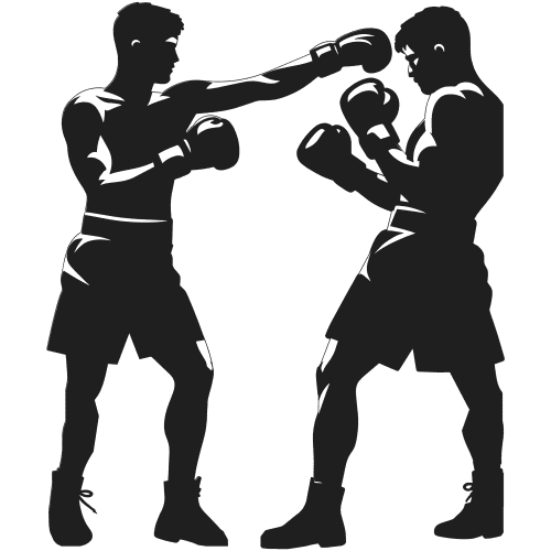 SP13403 2pack Boxing Boxer Fighting Fighter Dukes Up Silhouette ...