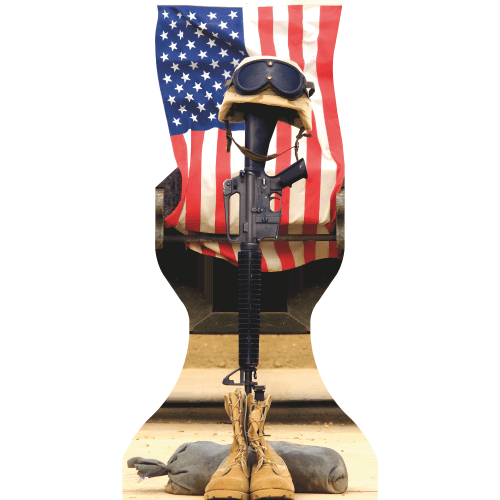 SP13428 Military Cross Fallen Soldier M16 Boots Helmet Flag Army Marine ...