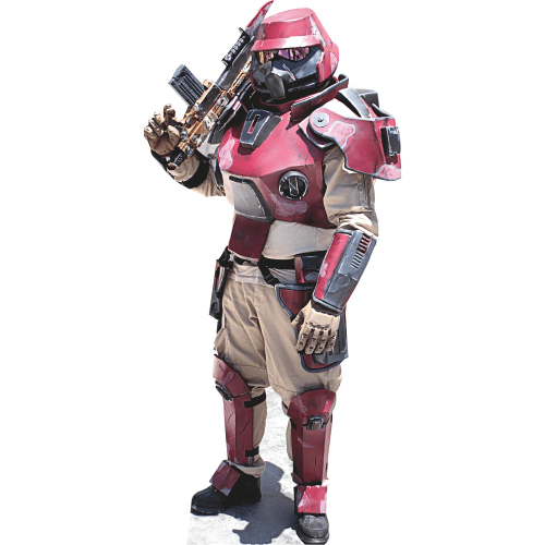 SP13468 Red Armor Space Marine Soldier Rifle Gun Commando Cardboard ...