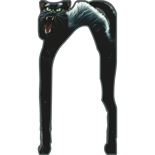 SP13567 Scary Spooky Hissing Black Halloween Cat 90in Arch Cardboard ...