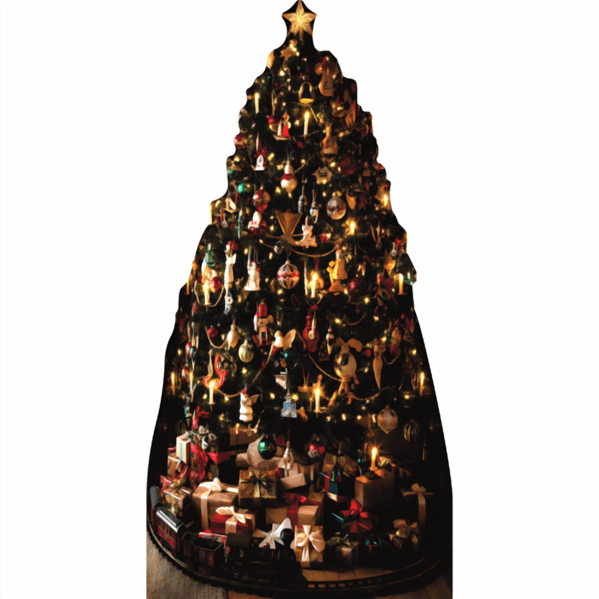 SP13572 Holiday Christmas Tree Presents Toy Train Set Cardboard Cutout ...
