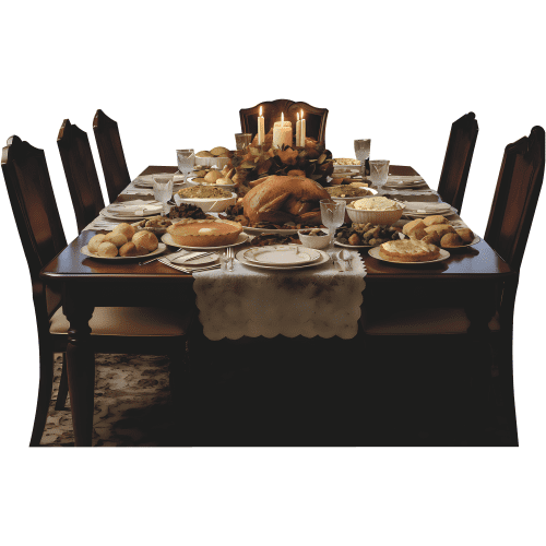 SP13574 Thanksgiving Holiday Table Food Spread Plates Platter Cardboard ...