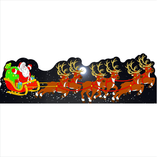SP13581 Santa with Sleigh Reindeer Rudolph Cardboard Cutout Standee ...