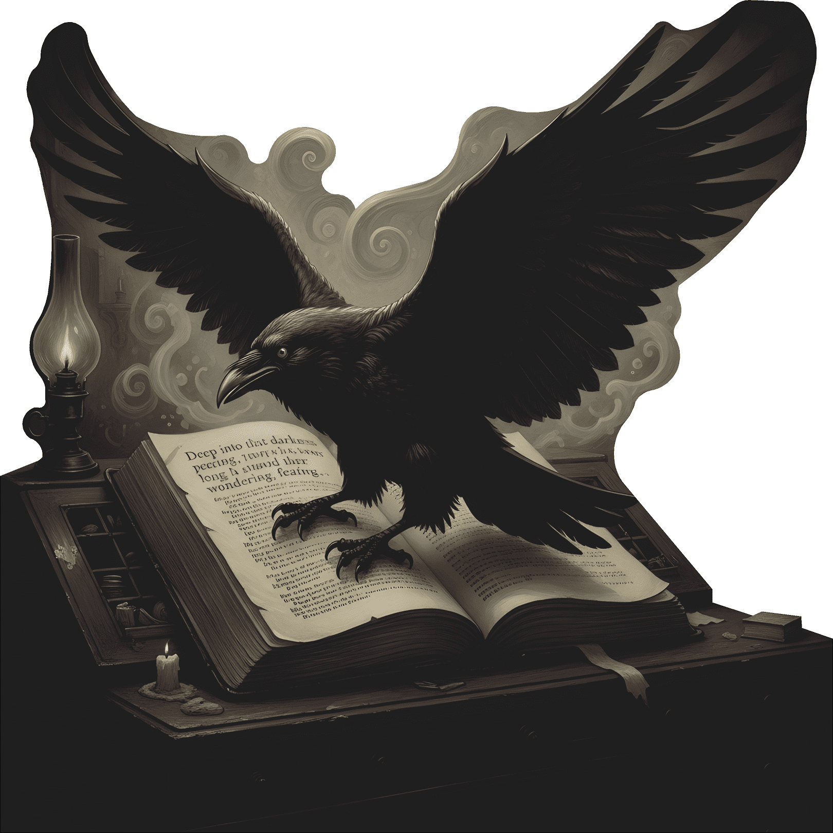SP13612 Edgar Allan Poe Raven Nevermore Book Art Cardboard Cutout ...