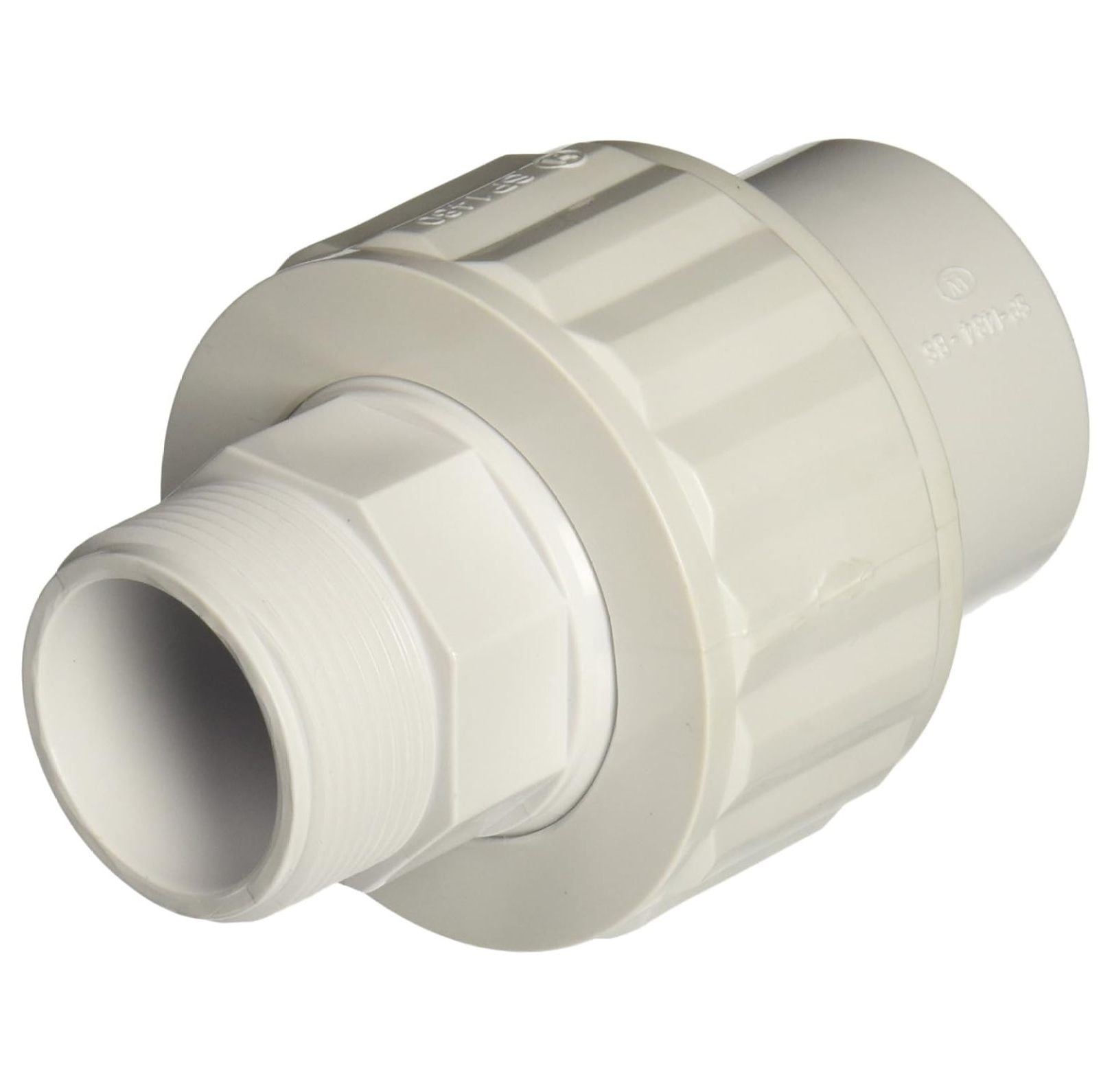 SP1484 1-1/2 Inch PVC Union, White Full-Flo Self-Aligning Double End ...