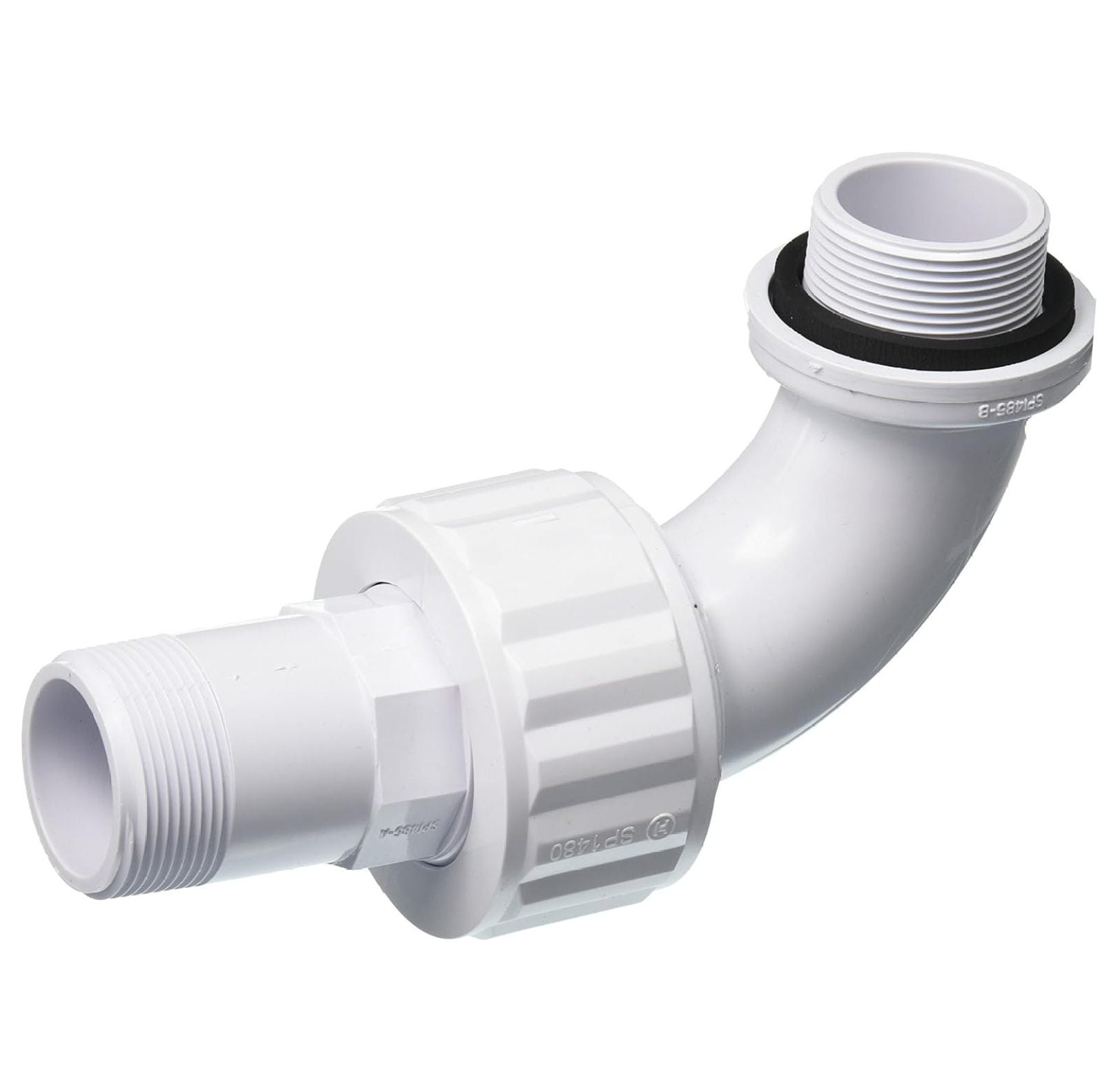 SP1485 1-1/2-Inch MIP White Full-Flo 90-Degree Sweep Elbow Self ...