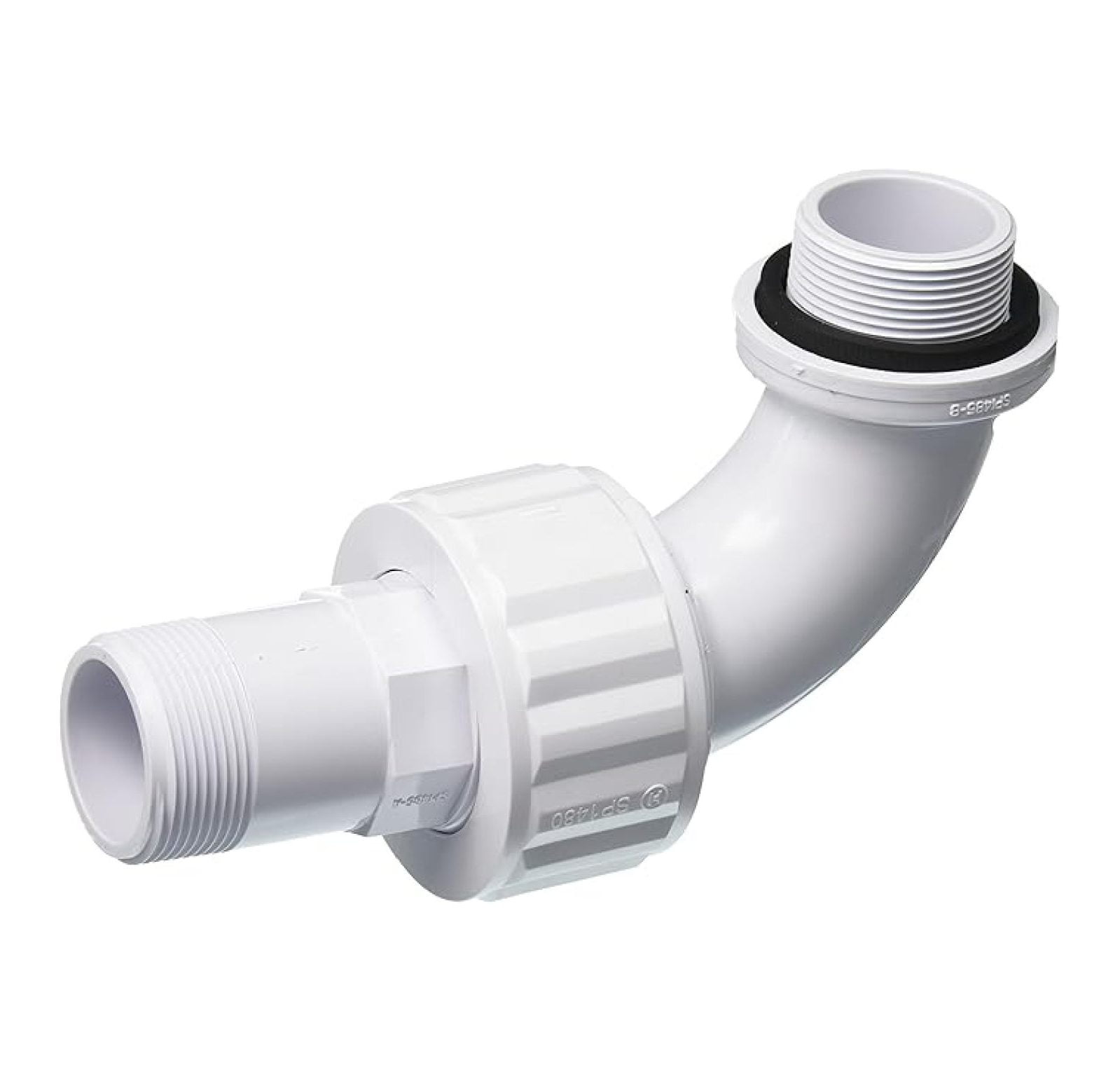 SP1485 1-1/2-Inch MIP White Full-Flo 90-Degree Sweep Elbow Self ...