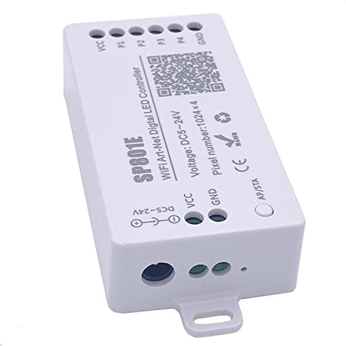 SP801E WiFi Art-Net Magic LED Controller LED Matrix Panel Module WS2812B WS2811 Light Strip ...