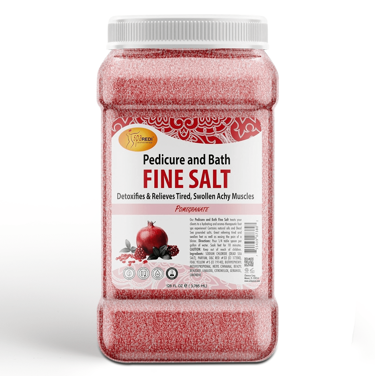 SPA REDI - Pomegranate Detox Foot Soak Bath Salt, 128 oz for Foot Use ...