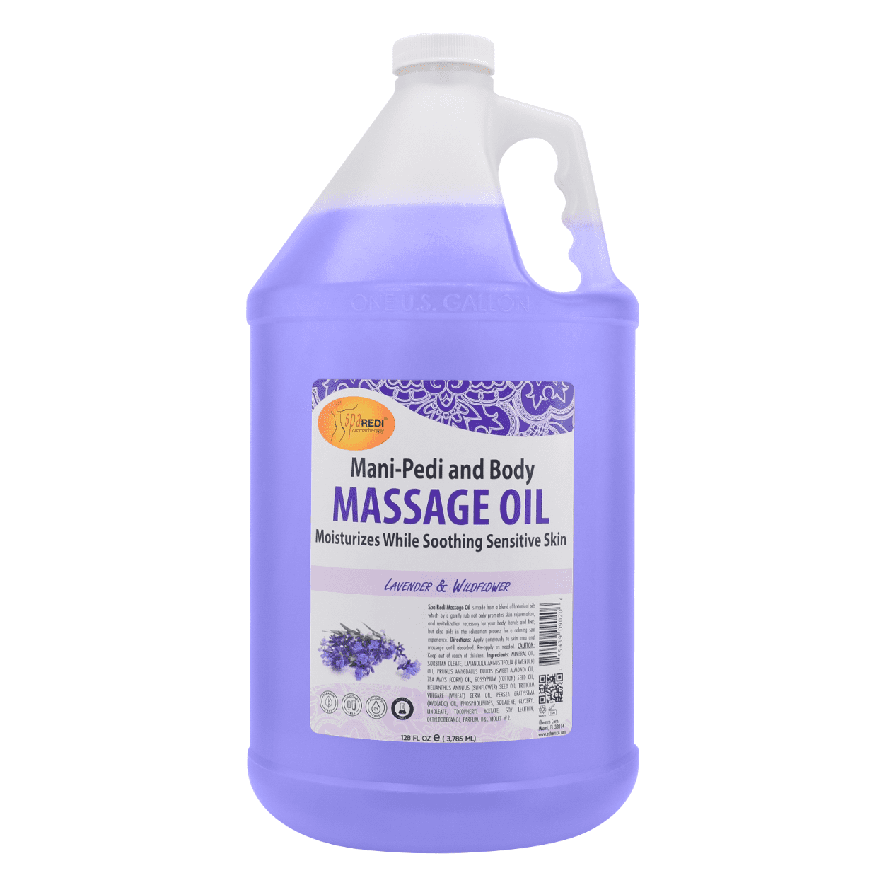 Spa Redi Massage Oil Lavender Wildflower 128 Oz Professional