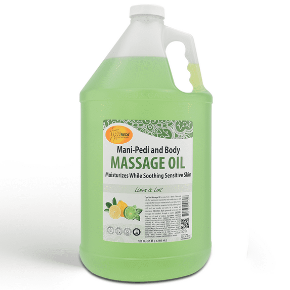 SPA REDI - Massage Oil, Lemon and Lime, 128 Oz - Professional Pedicure ...