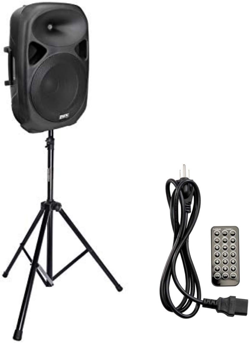 SPA15 15" Portable PA Speaker System With Metal Tripod Stand Combo Kit ...