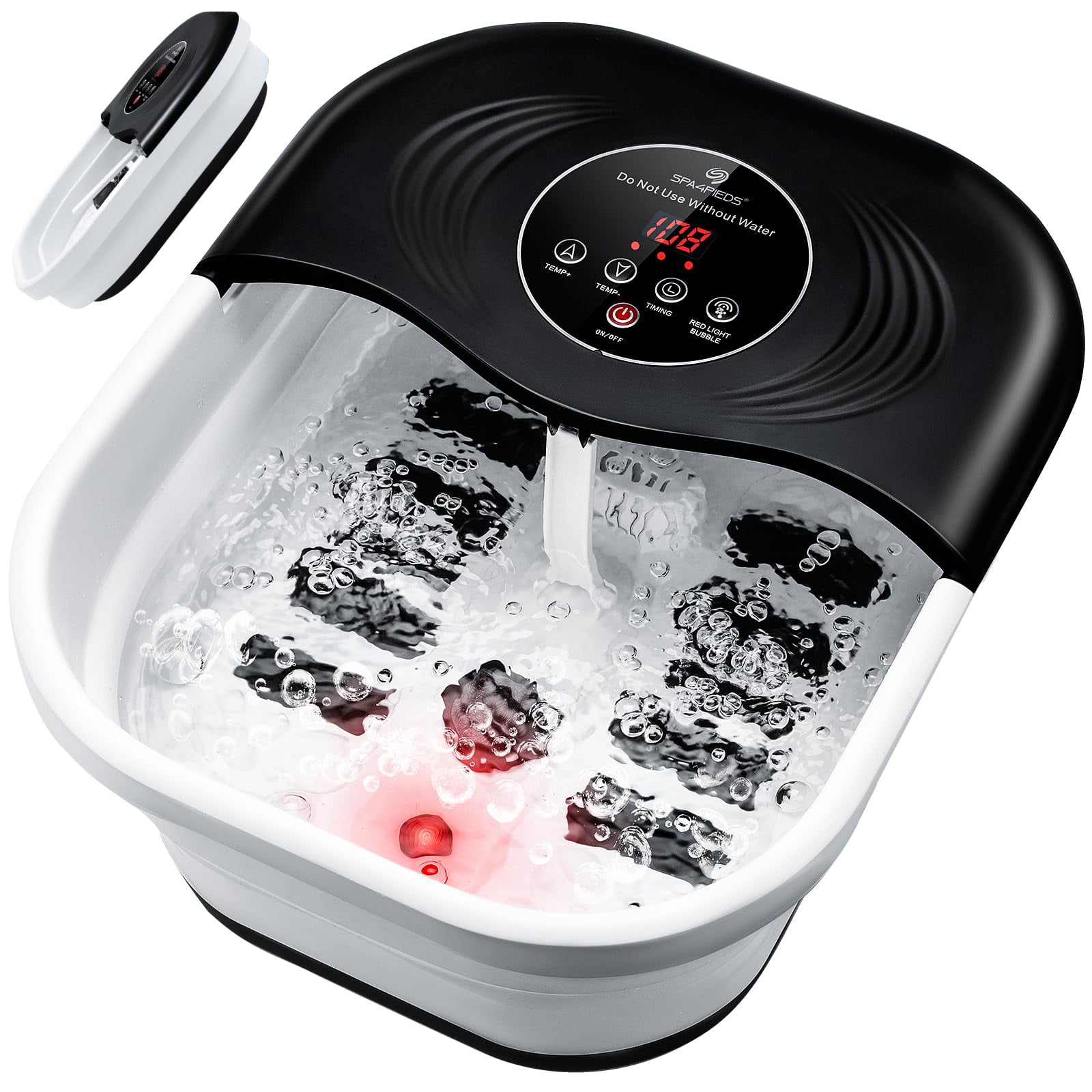SPA4PIEDS Collapsible Foot Spa with Heat, Bubble,Temp Control - Foot ...