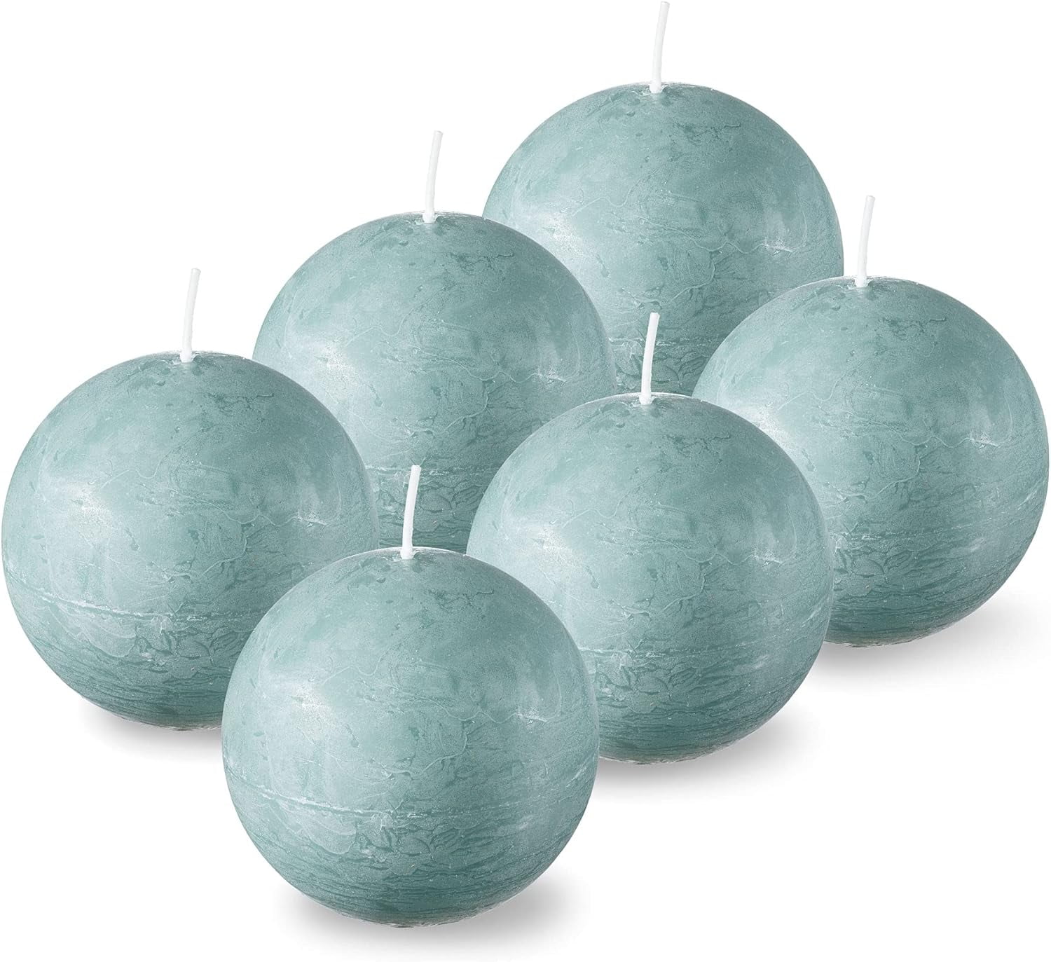 SPAAS Emerald Green Round Ball Candles - 3 Inch Rustic Wedding ...