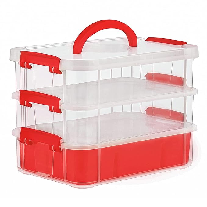 ABOUT SPACE 3 Tier Virgin Plastic Carry Box for Storage with Removable ...