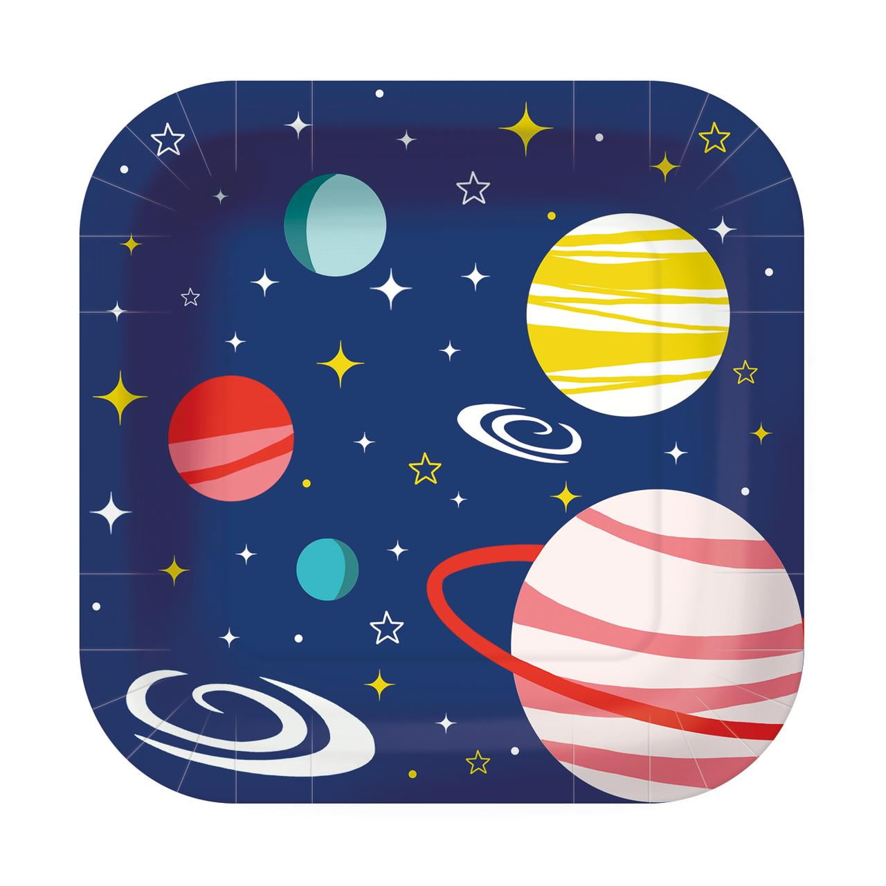 SPACE Birthday Party Supplies, 20pcs Space Square Plates, Paper ...