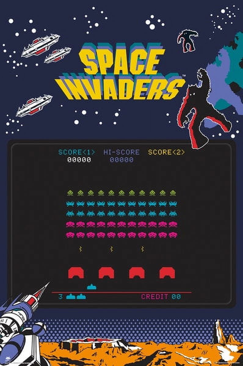SPACE INVADERS Screen Poster (24 x 36) - Walmart.com