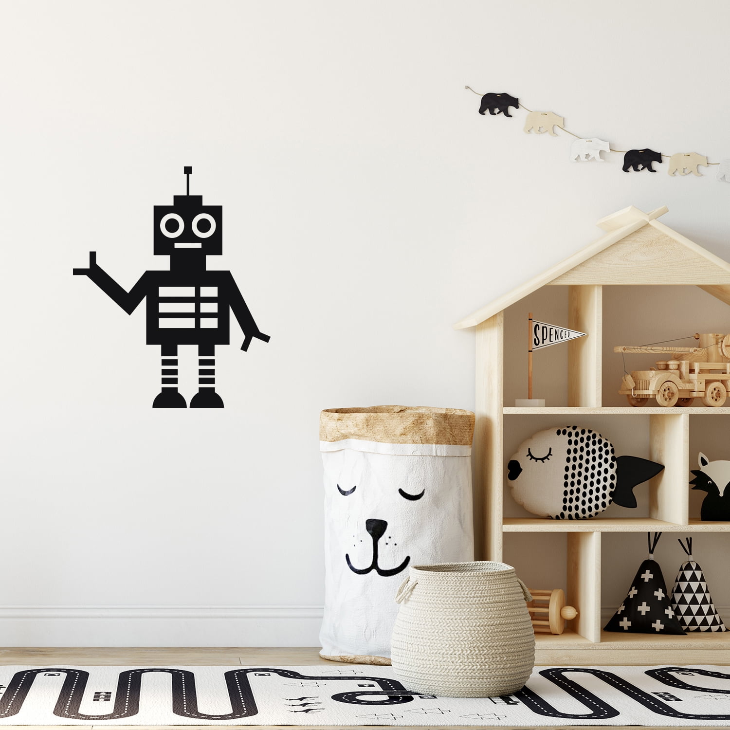 SPACE ROBOT- Vinyl Wall Art Sticker Decals - 28" x 23" - Wall Decor ...