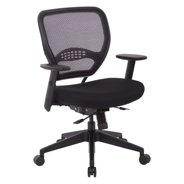 SPACE Seating Air GridÂ® Back and Black Mesh Seat, Adjustable Angled Arms, Seat Slider and ...