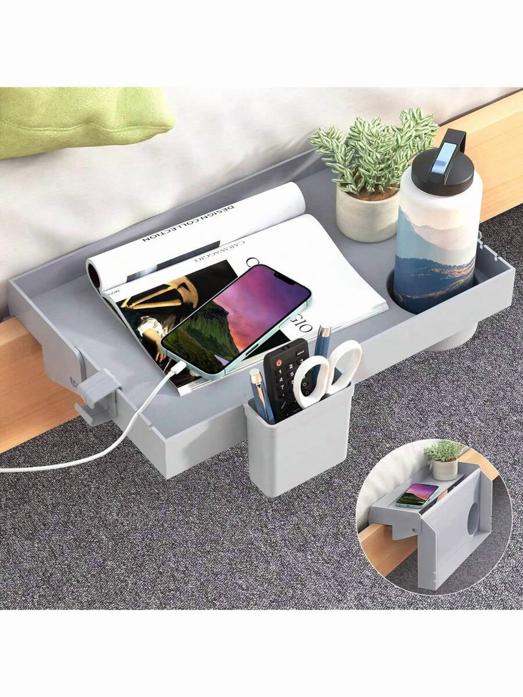 SPACEKEEPER Bedside Shelf For Bed, Foldable Bunk Bed Shelf Clip On ...