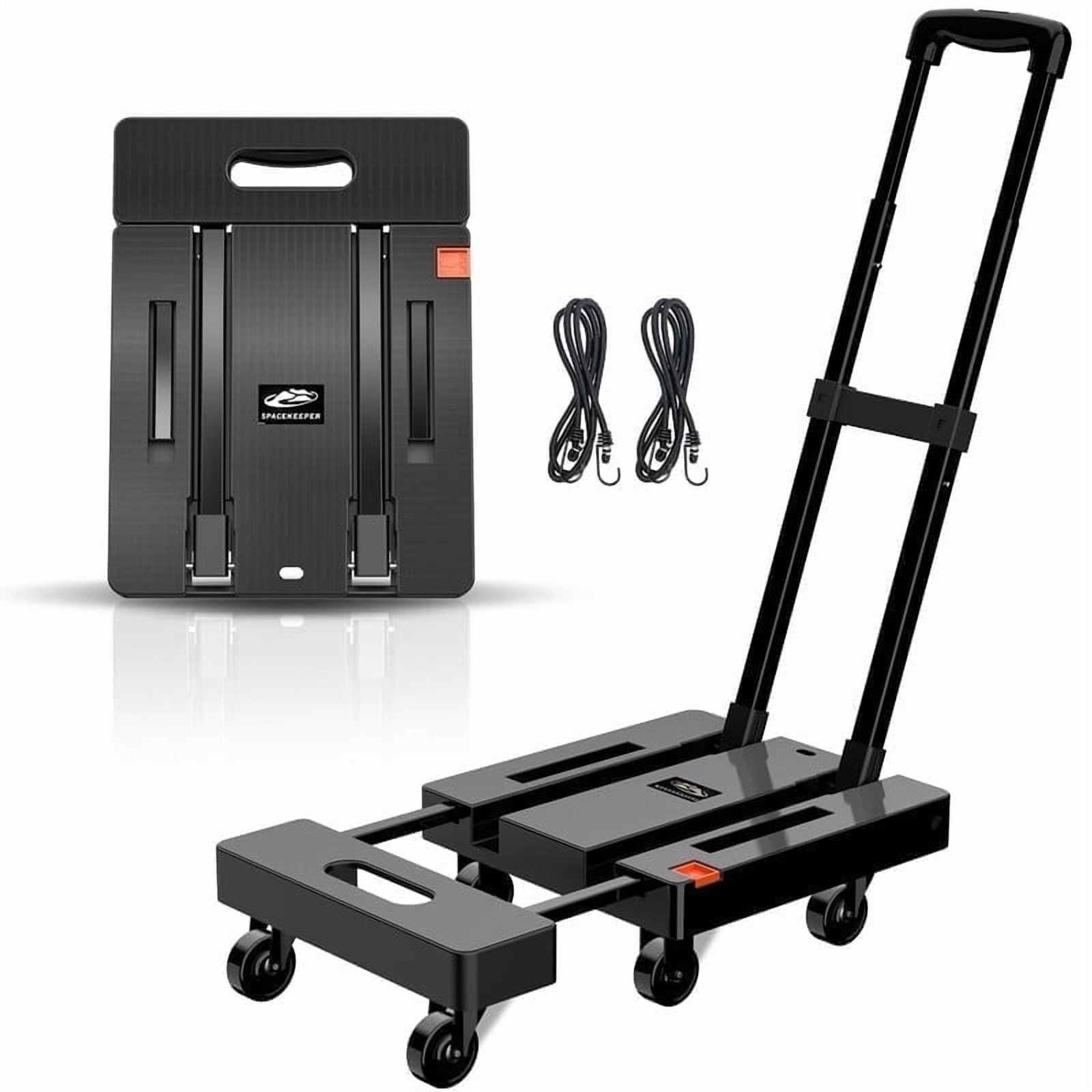 SPACEKEEPER Folding Hand Truck, 500 LB Heavy Duty, 6 Wheels, Utility ...