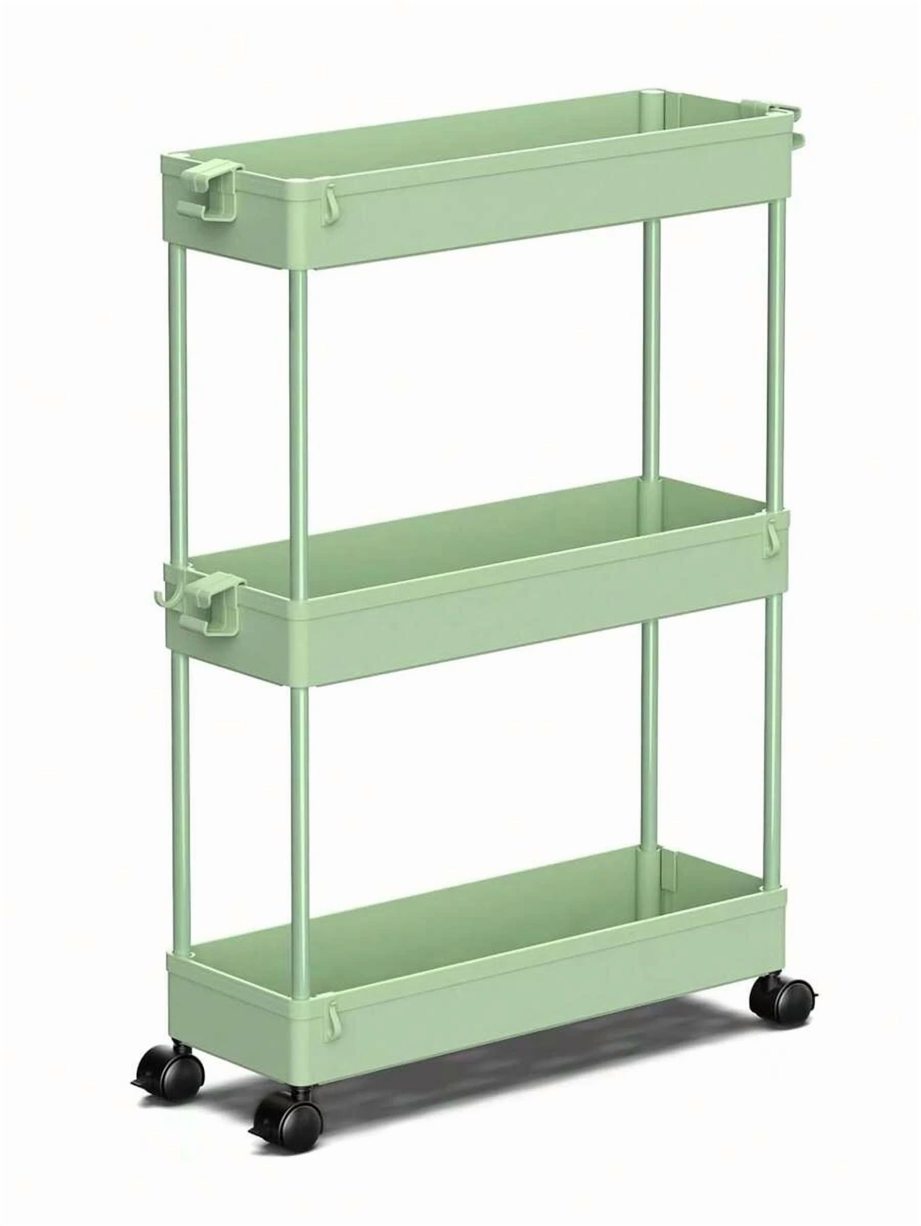 SPACEKEEPER Slim Rolling Storage Cart, 3 Tier Bathroom Storage ...