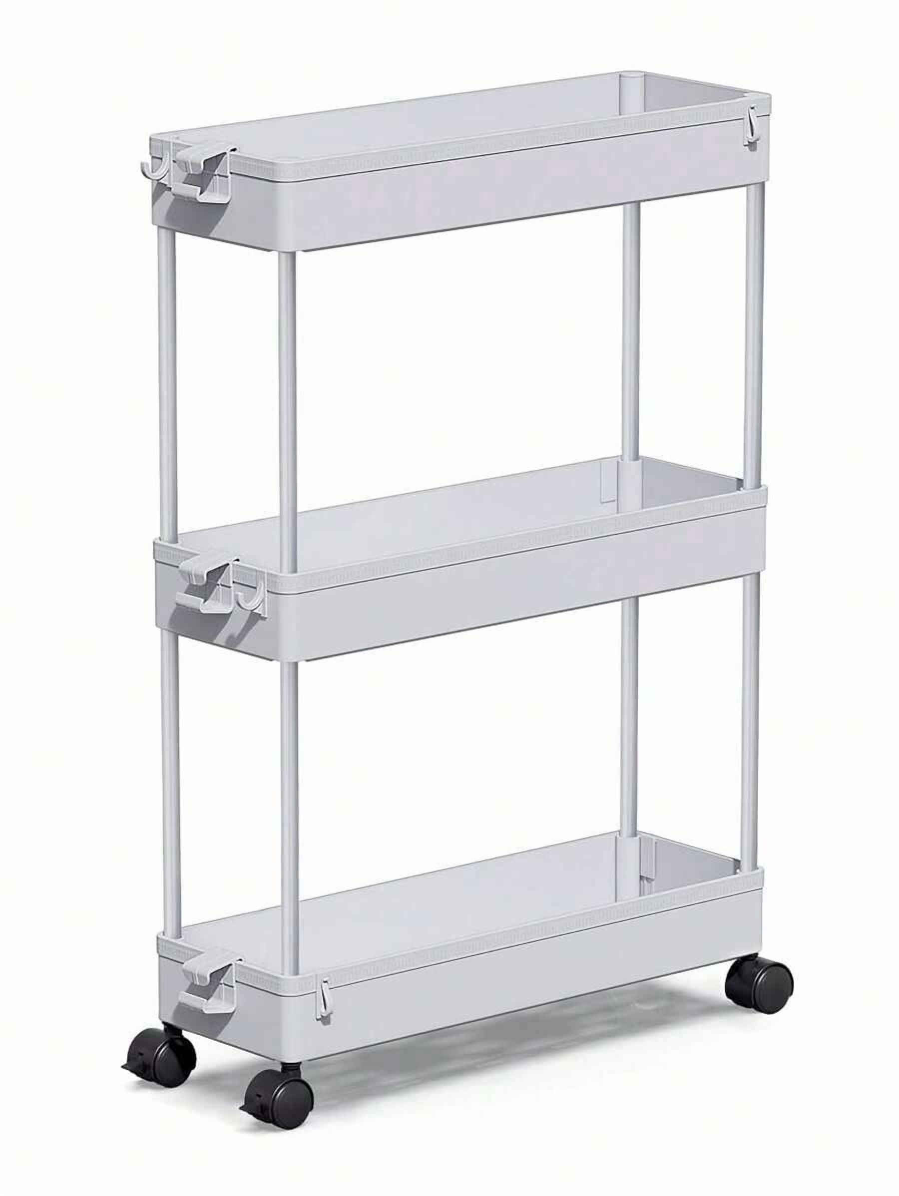 SPACEKEEPER Slim Rolling Storage Cart, 3 Tier Bathroom Storage ...