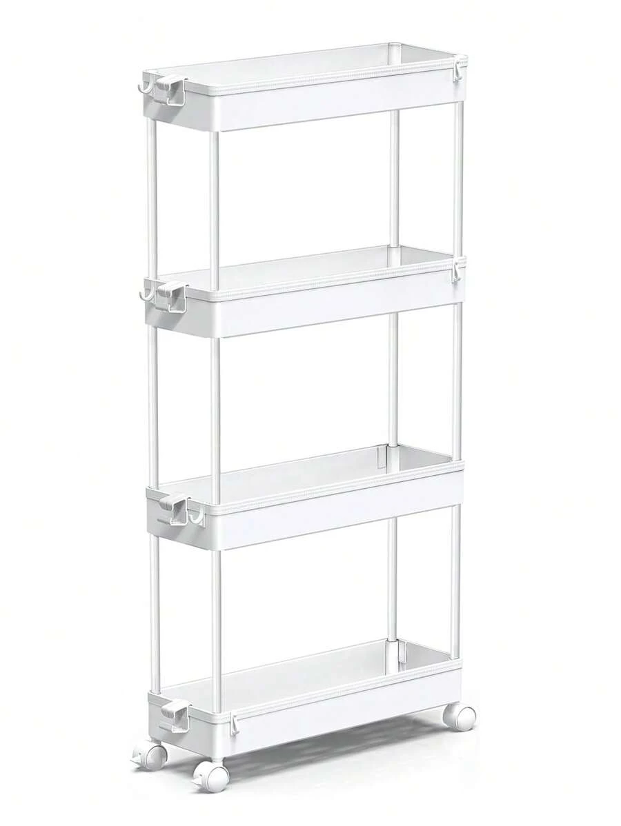 SPACEKEEPER Slim Rolling Storage Cart 4 Tier Bathroom Organizer Mobile ...
