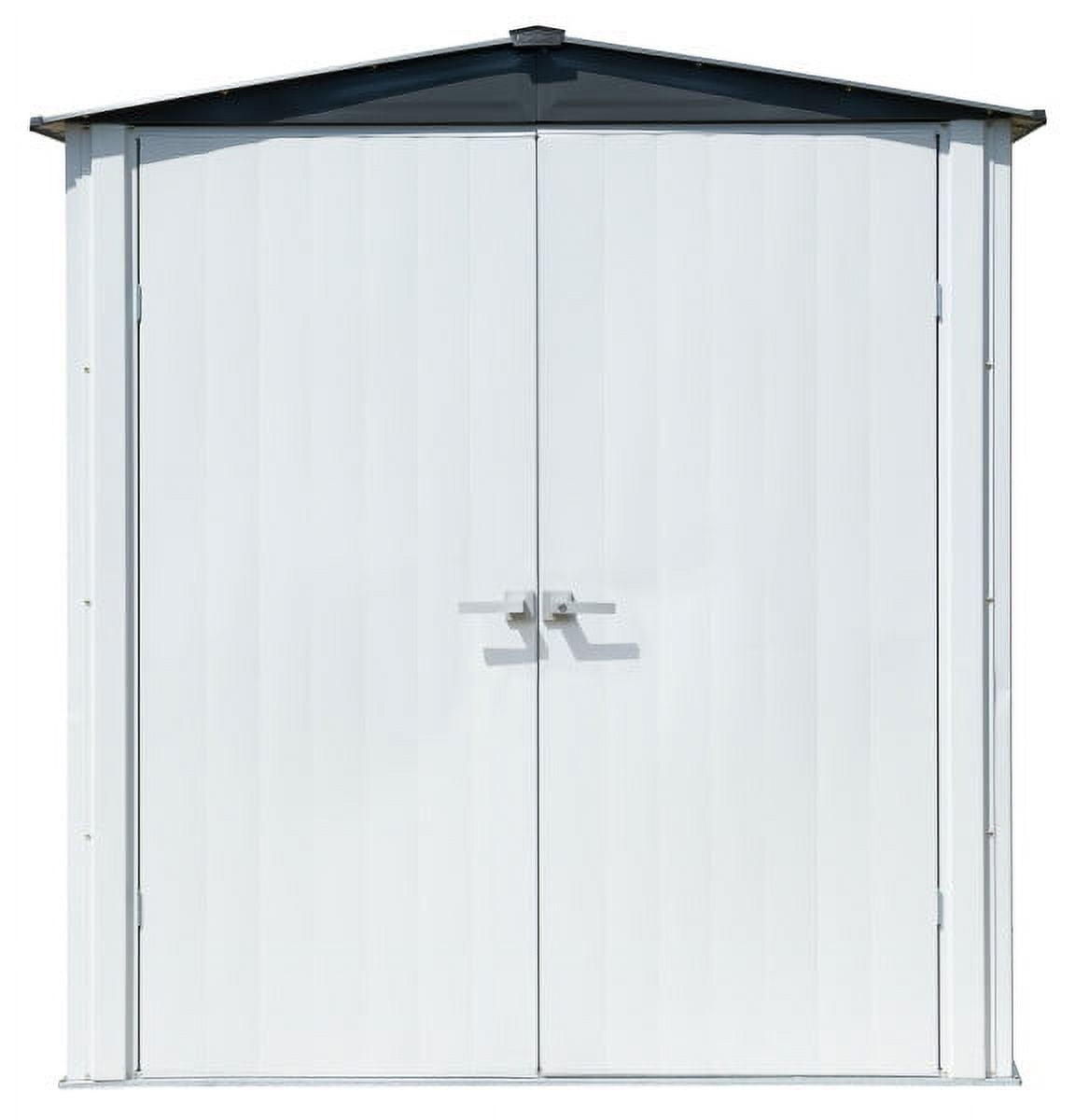 Spacemaker PS63 Patio Steel Storage Shed 6 ft. x 3 ft. x 6.5 ft. Gray ...